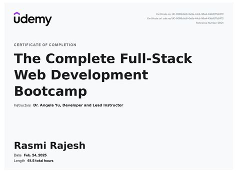 Webdevelopment Udemy Learning Rasmi Rajesh