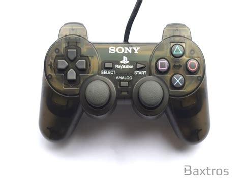 PS1 Official Dual Shock Controller Clear Black PS1 Controller Baxtros