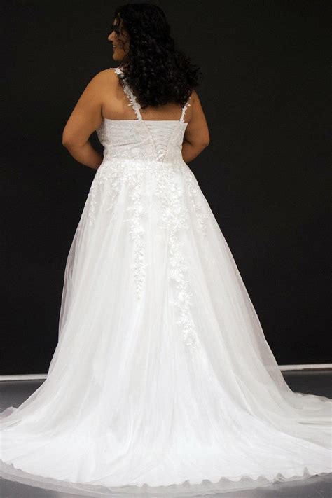 Ivory Sydneys Closet Sc5300 Plus Size Long Bridal Wedding Dress For