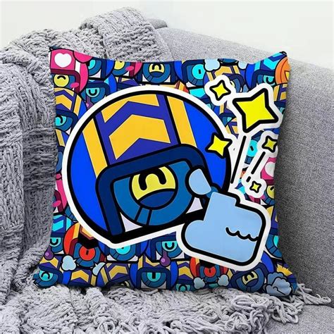 Stu Brawl Stars Printing Throw Pillows Brawl Stars