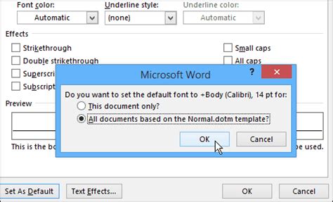 Change The Default Font Size And Style In Word And