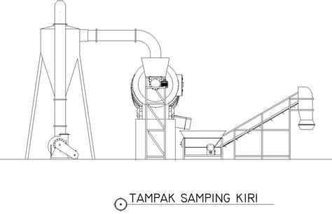 Left Side View Of Incinerator Machine In Detail Autocad 2d Drawing Cad File Dwg File