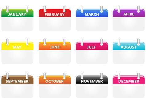 Printable Monthly Calendar Template Full Year View With Color Coded