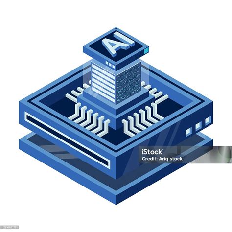 Isometric Artificial Intelligence Chip Concept Artificial Intelligence Concept Futuristic