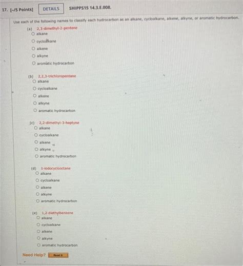 Solved Use Each Of The Following Names To Classify Each