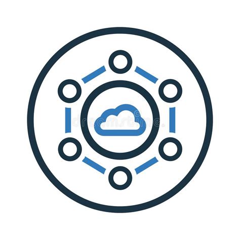 cloud data network icon simple editable vector graphics stock