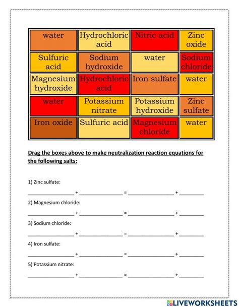 Neutralisation Word Equations Worksheet States Of Matter Worksheet