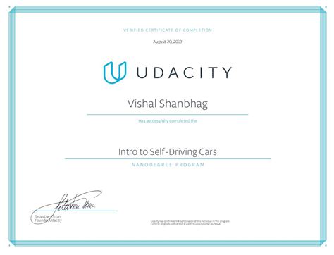 Vishal S On Linkedin Udacity Continuingeducation Selfdrivingcars