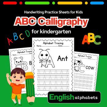 Abc Alphabet Tracingcalligraphyhandwriting Worksheets For Kindergarten