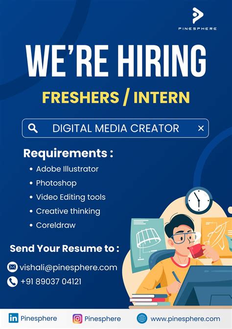 Pinesphere On Linkedin Hiringnow Hiring Digitalcreator Freshers