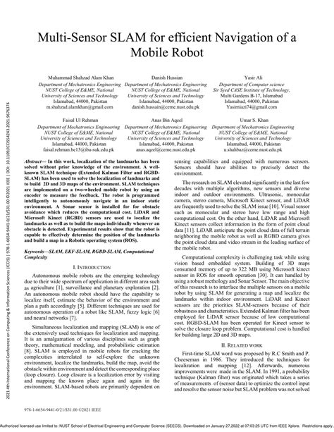 pdf multi sensor slam for efficient navigation of a mobile robot