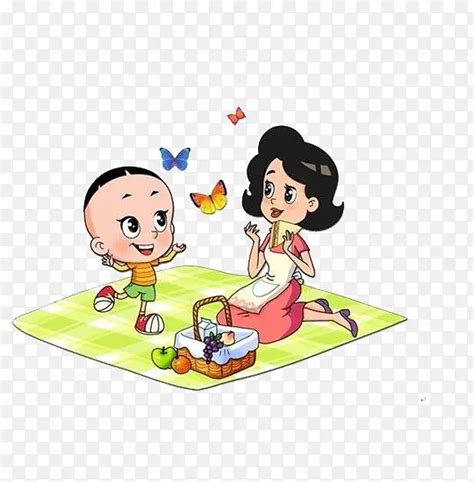 大头儿子和妈妈野餐PNG图片素材下载 图片编号ynvnvmbb 免抠素材网