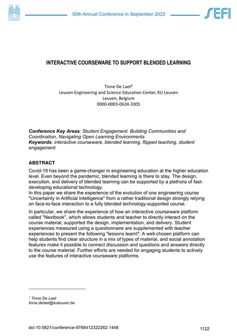 Pdf Interactive Courseware To Support Blended Learning