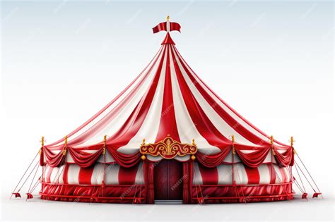 Premium Ai Image 3d Circus Tent On A Plain White Backdrop