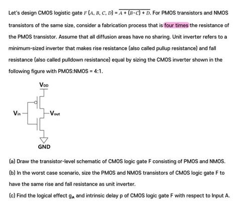 Answered Lets Design Cmos Logistic Gate F A Bartleby