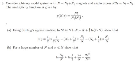 Solved Consider A Binary Model System With N N N Chegg