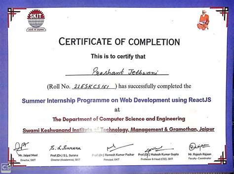 Reactjs Internship Skit Frontenddevelopment Webdevelopment