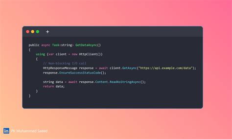 🚀 Mastering Asyncawait In C Make Your Code Non Blocking And Efficient Pk Muhammed Saeed
