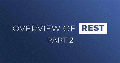 Overview Of Rest Part 2 Communication Between A Client And Server