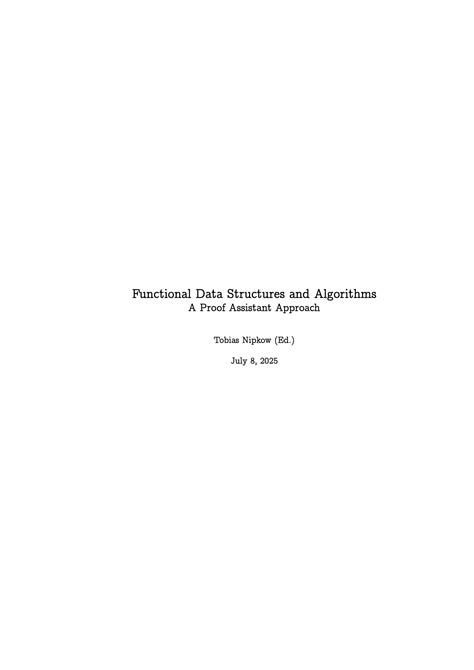Functional Data Structures And Algorithms A Proof Assistant Approach