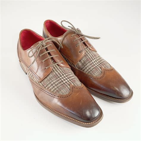 Jimmy Bee Finn Lace Up Brogues With Tweed Insert Spca Op Shops