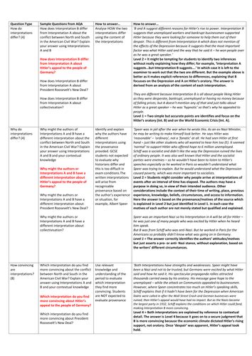 Aqa Gcse History 9 1 Paper 1 Exemplar Answers Teaching Resources