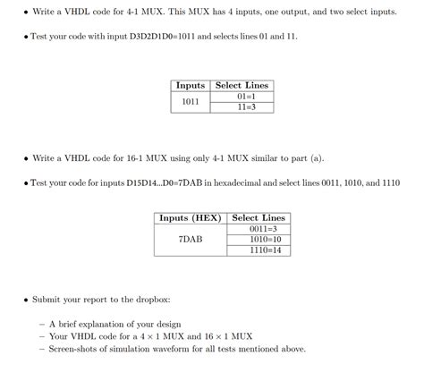 Solved Write A Vhdl Code For 4 1 Mux This Mux Has 4 Inputs