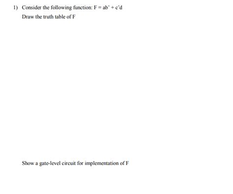 Solved 1 Consider The Following Function F Ab Cd Draw
