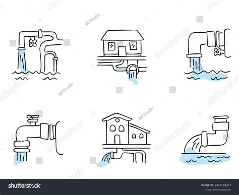 Hand Drawn Line Art Vector Pipelines Stock Vector Royalty Free 2411799257 Shutterstock