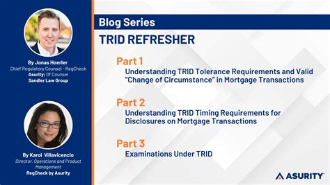 Trid Refresher How To Comply With Tila Respa Rules Asurity Posted On