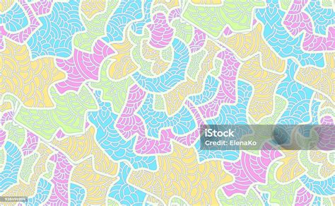 추상 원활한 배경 패턴에 스타일 그린 파스텔 컬러 도형 벡터 일러스트 레이 션 손으로 그린입니다 팝 아트 디자인입니다 0명에 대한 스톡 벡터 아트 및 기타 이미지 Istock