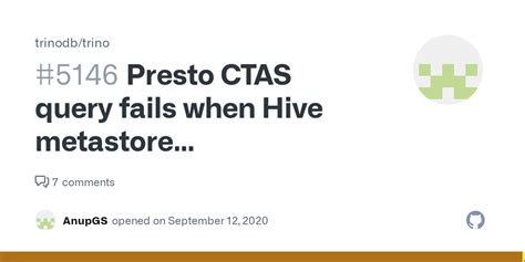 presto ctas query fails when hive metastore impersonation is enabled · issue 5146 · trinodb