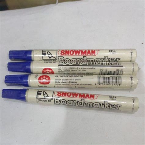 Jual Spidol Snowman Biru Boardmarker Whiteboard White Board Bg 12 Spidol Papan Tulis Shopee