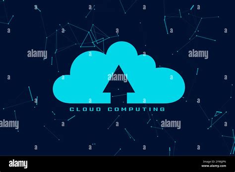 Digital Cloud Computing Web Server Background For Data Visualization