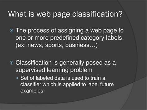 Ppt Web Page Classification Powerpoint Presentation Free Download