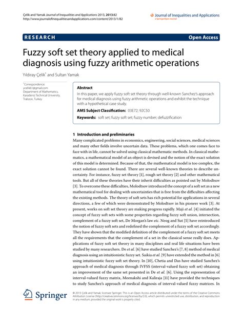 Pdf Fuzzy Soft Set Theory Applied To Medical Diagnosis Using Fuzzy