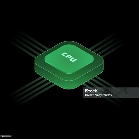 Microchip Icon Cpu Central Processing Unit Com Stock Illustration