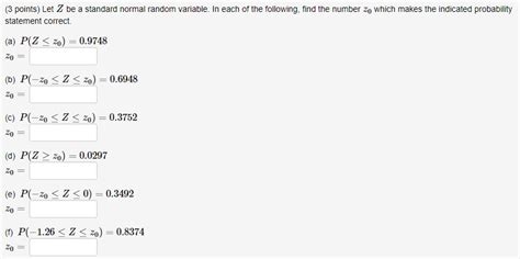 Solved Points Let Z Be A Standard Normal Random Chegg Com