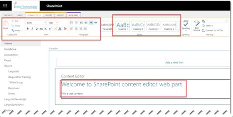 Content Editor Webpart In Sharepoint Online Sharepoint And Microsoft Power Platform Tutorials