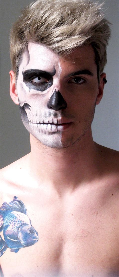 Half Skeleton Makeup Guy