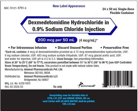 Dailymed Dexmedetomidine Hydrochloride Dexmedetomidine Hydrochloride In Sodium Chloride Injection
