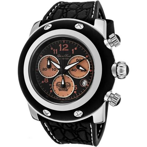 Glam Rock Gk1127 Mens Miami Chronograph Black Silicone Black Dial Ss