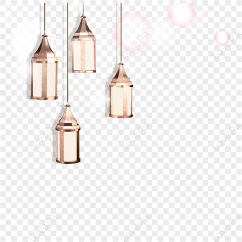 Rose Golden Eid Mubarak Lantern Ramadan Festival Light Effect Border Ramadan Lanterns Lanterns