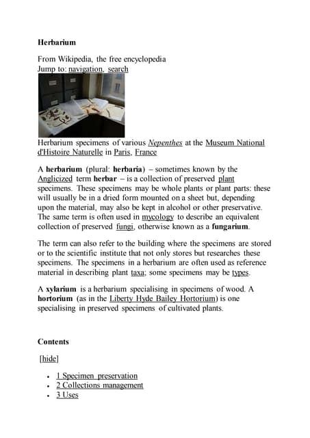 Herbarium Techniques Pptx