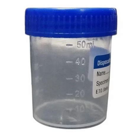 Plastic Medglobal 50 Ml Urine Sample Container For Hospital Model Namenumber Md 07 At ₹ 2