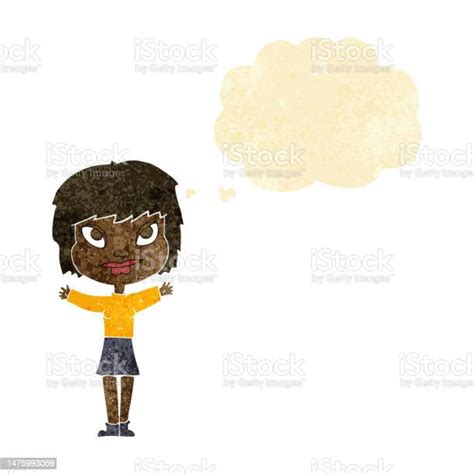 말풍선이 있고 양 팔을 흔드는 여자 만화 캐릭터 귀여운에 대한 스톡 벡터 아트 및 기타 이미지 귀여운 기이함 낙서 드로잉