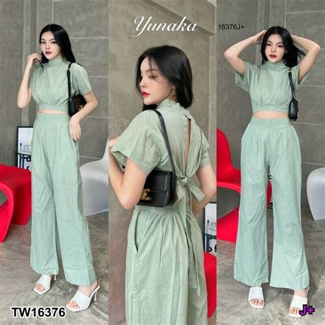 ชุดเซ็ท Set 3 ชิ้น เสื้อสูทแขนยาว เสื้อกล้าม กางเกงขายาว สีเทา Chompoo Fashions Thaipick