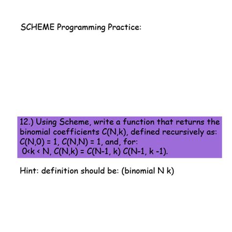 Solved My High School Professor Introduced Us To Scheme We