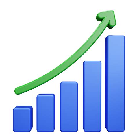 Bar Chart With Growth Arrow PNG