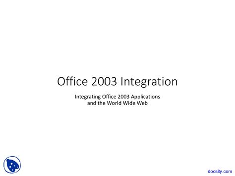 Integration Project Microsoft Office Lecture Slides Docsity